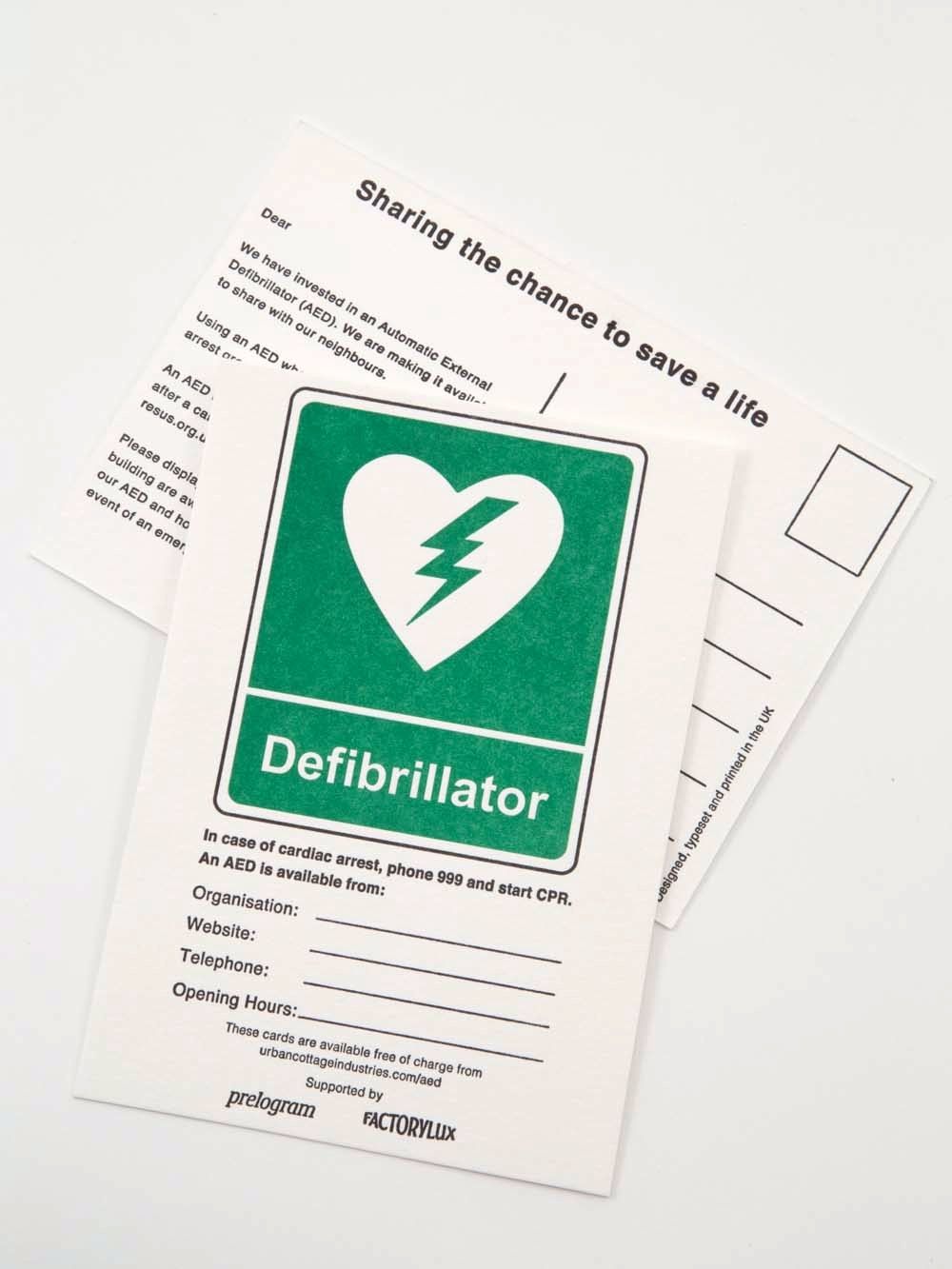 Defibrillator Postcards | Sharing the Chance to Save a Life