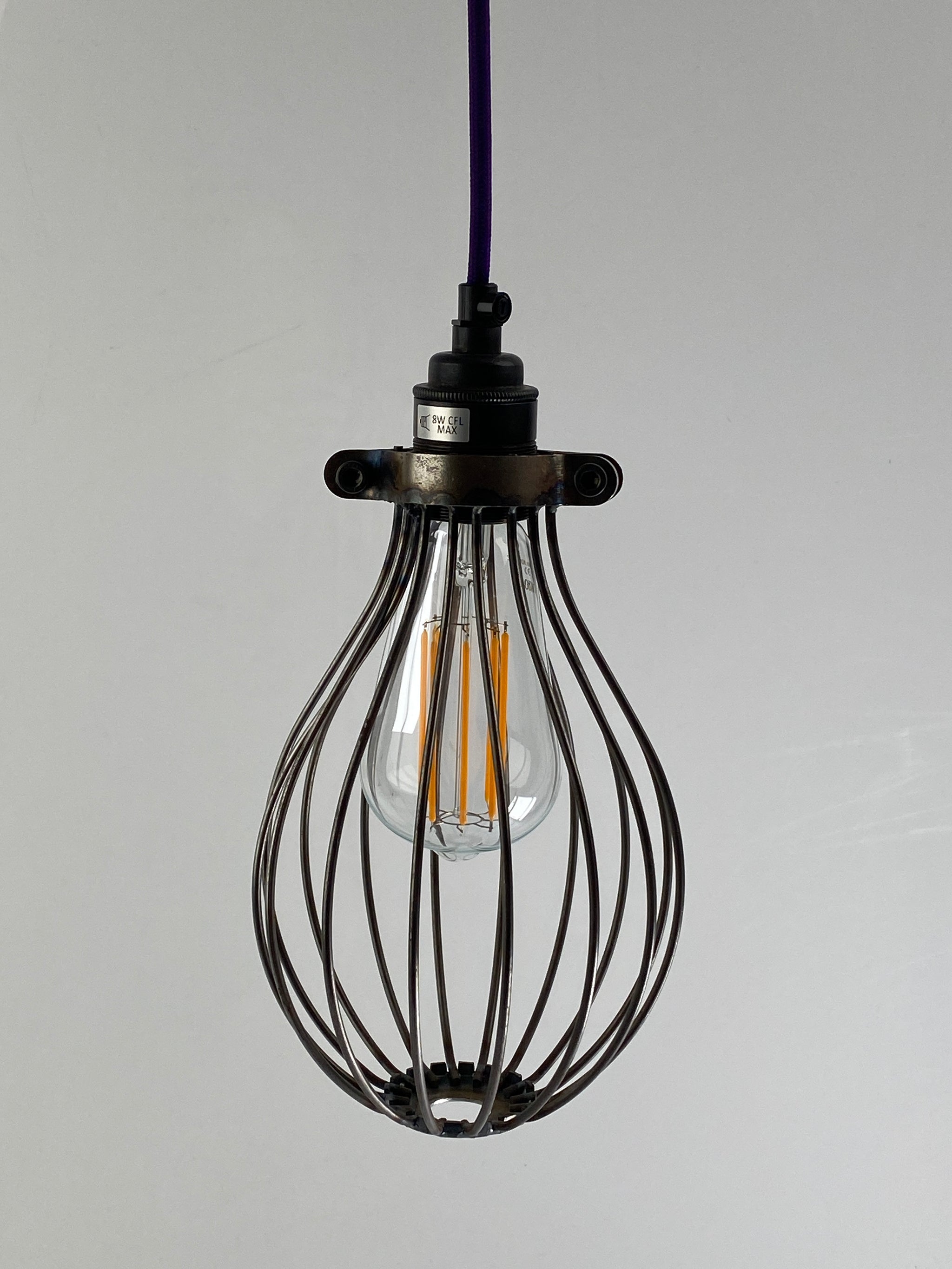 Raw Steel Balloon Cage Pendant | Worn Lighting
