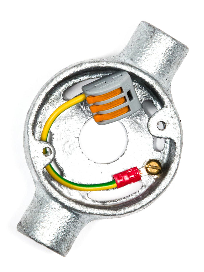 Two-Way Open Through Box with cover | Conduit Boxes